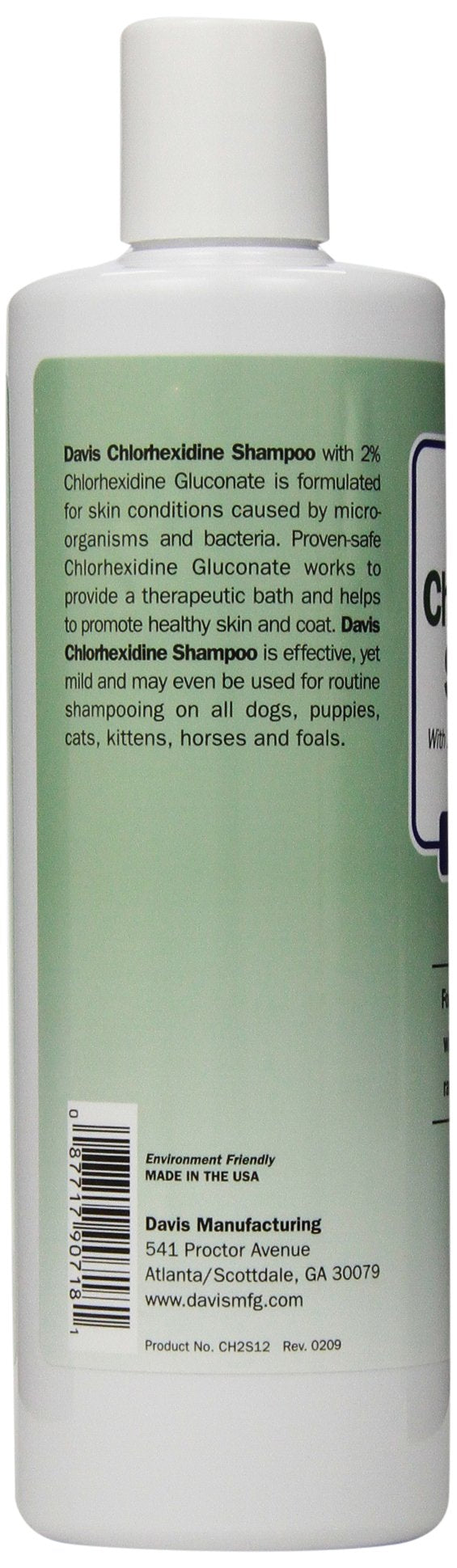 Davis Chlorhexidine Pet Shampoo, 12 oz | 2% Chlorhexidine Gluconate fo ...