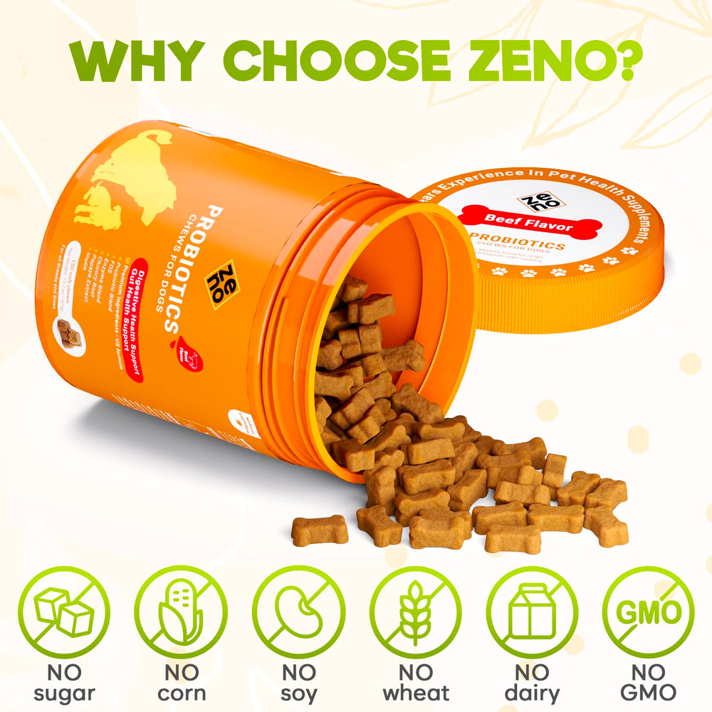 ZENO Probiotics for Dogs Chews — Digestive Support, Vet-Approved US Fo ...